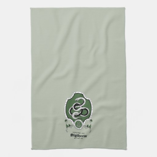 HARRY POTTER™ | Delicate Sketch SLYTHERIN™ Crest Kitchen Towel | Zazzle