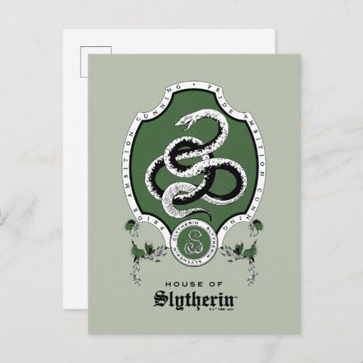 HARRY POTTER™ | Delicate Sketch SLYTHERIN™ Crest Postcard | Zazzle