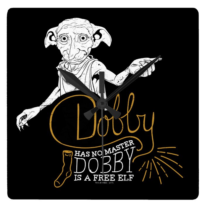 Harry Potter | Dobby Has No Master Square Wall Clock | Zazzle.com