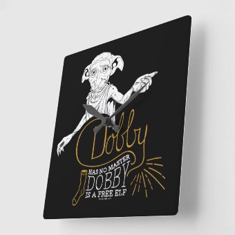 Harry Potter | Dobby Has No Master Square Wall Clock | Zazzle