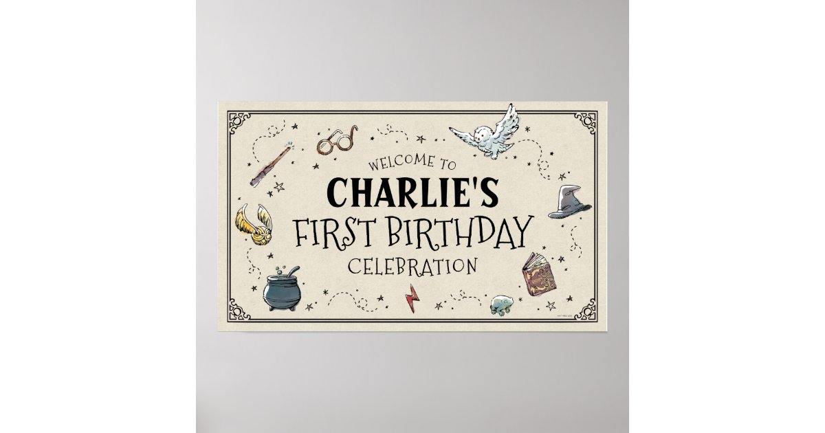 Harry Potter First Birthday Welcome Poster | Zazzle
