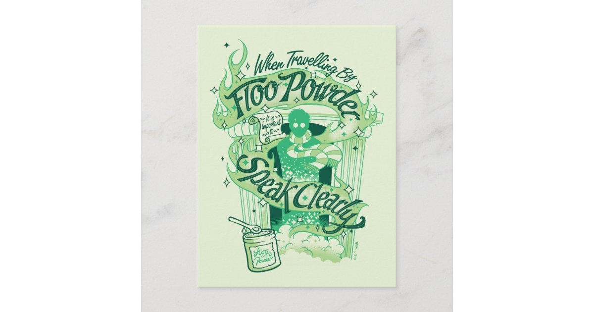 Harry Potter | Floo Powder Typography Graphic Postcard | Zazzle