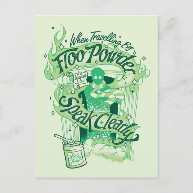 Harry Potter | Floo Powder Typography Graphic Postcard | Zazzle