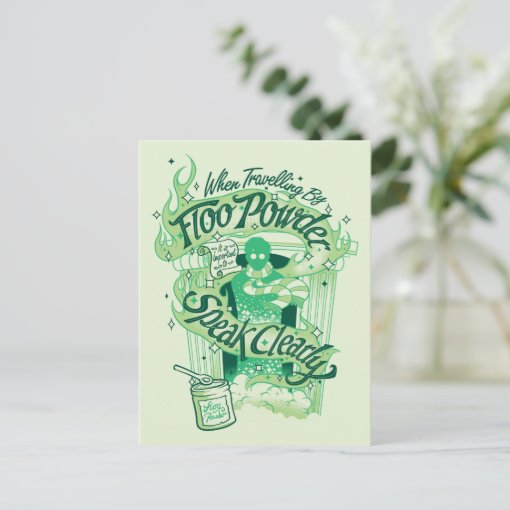 Harry Potter | Floo Powder Typography Graphic Postcard | Zazzle
