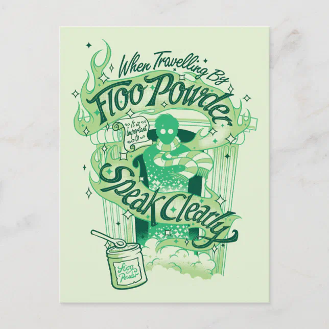 Harry Potter | Floo Powder Typography Graphic Postcard | Zazzle