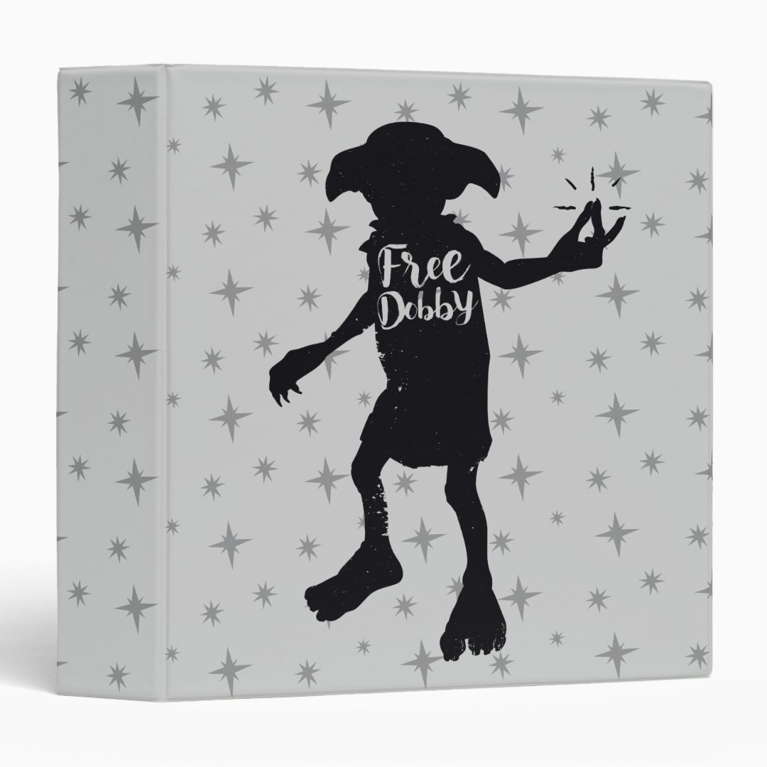 Harry Potter | "Free Dobby" Silhouette Typography 3 Ring Binder | Zazzle