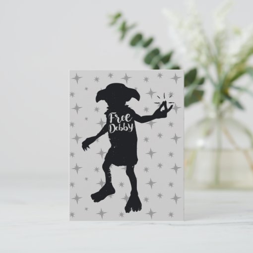 Harry Potter | "Free Dobby" Silhouette Typography Postcard | Zazzle