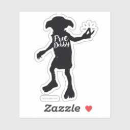 Harry Potter | "Free Dobby" Silhouette Typography Sticker | Zazzle