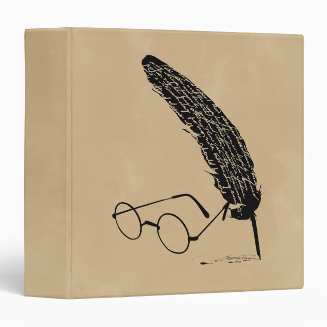 Harry Potter | Glasses And Quill Binder | Zazzle