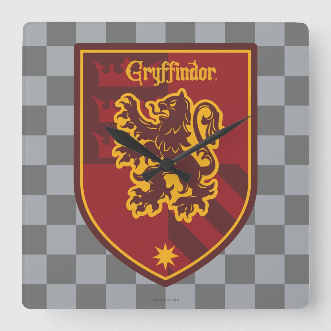 Harry Potter | Gryffindor House Pride Crest Square Wall Clock | Zazzle