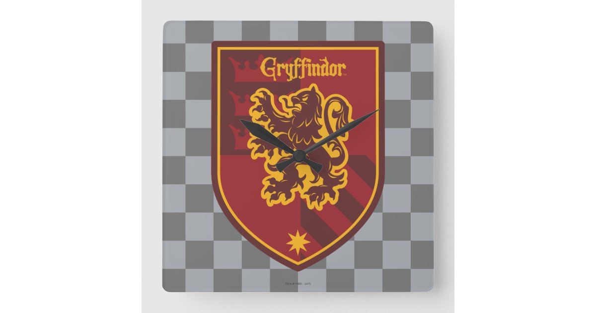 Harry Potter | Gryffindor House Pride Crest Square Wall Clock | Zazzle