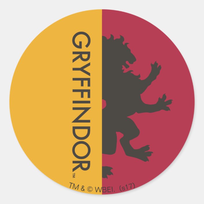 Harry Potter | Gryffindor House Pride Graphic Classic Round Sticker ...