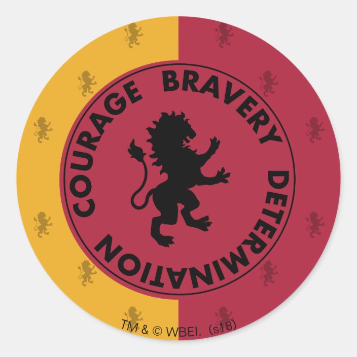 Harry Potter | GRYFFINDOR™ House Traits Graphic Classic Round Sticker ...
