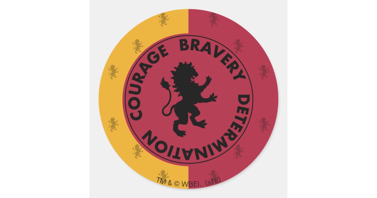 Harry Potter | GRYFFINDOR™ House Traits Graphic Classic Round Sticker ...