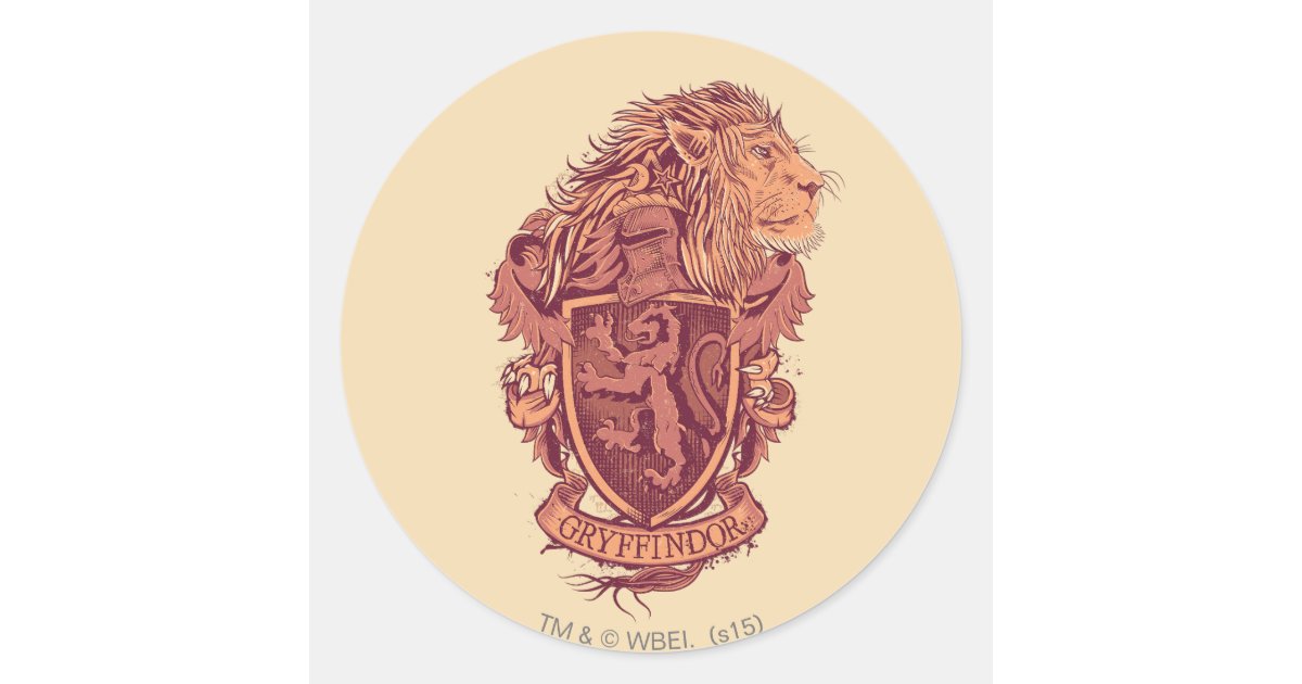 Harry Potter | Gryffindor Lion Crest Classic Round Sticker | Zazzle