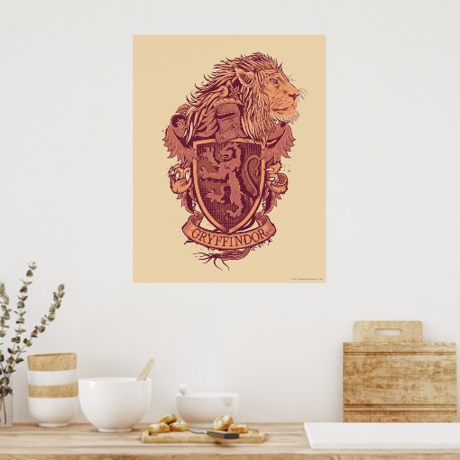 Harry Potter | Gryffindor Lion Crest Poster | Zazzle