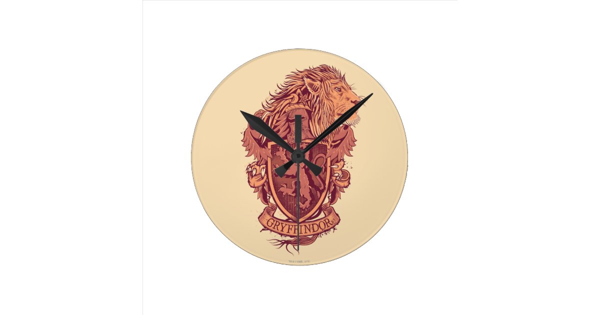Harry Potter | Gryffindor Lion Crest Round Clock | Zazzle.com
