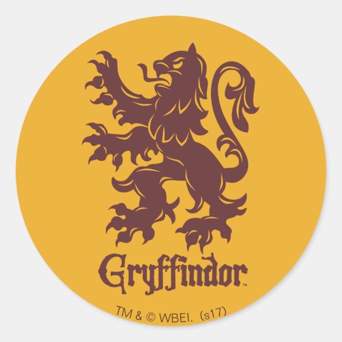 Harry Potter | Gryffindor Lion Graphic Classic Round Sticker | Zazzle.com