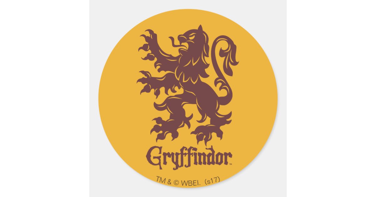 Harry Potter | Gryffindor Lion Graphic Classic Round Sticker | Zazzle