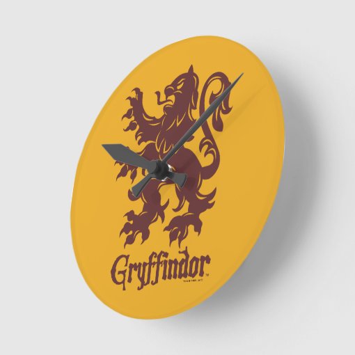 Harry Potter | Gryffindor Lion Graphic Round Clock | Zazzle