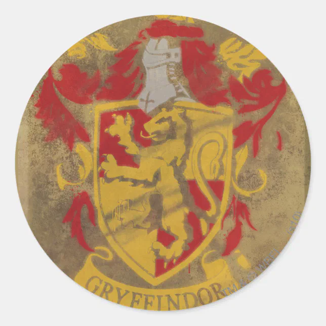 Harry Potter | Gryffindor - Retro House Crest Classic Round Sticker ...