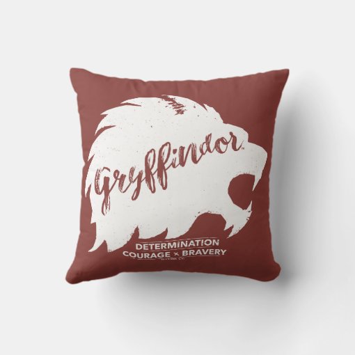 Harry Potter | GRYFFINDOR™ Silhouette Typography Throw Pillow | Zazzle