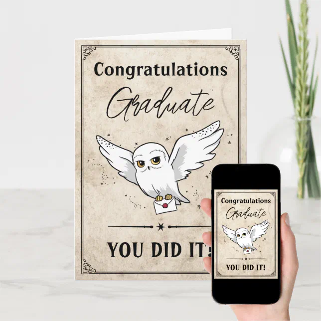 Harry Potter | Hedwig Graduation Card | Zazzle