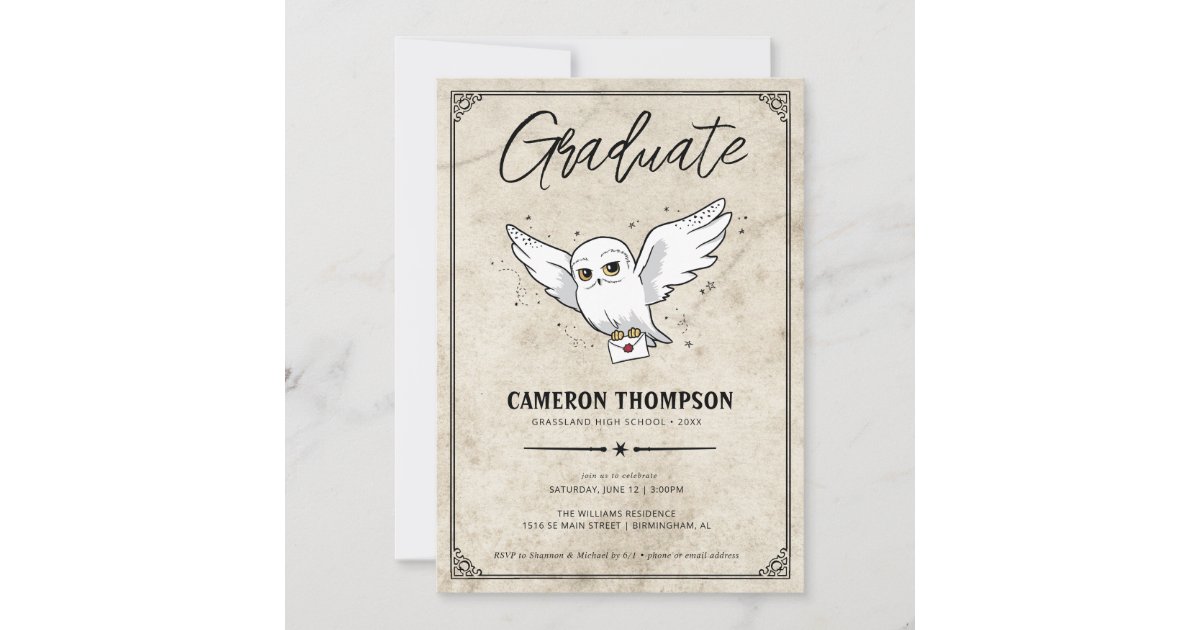 Harry Potter | Hedwig Graduation Party Invitation | Zazzle