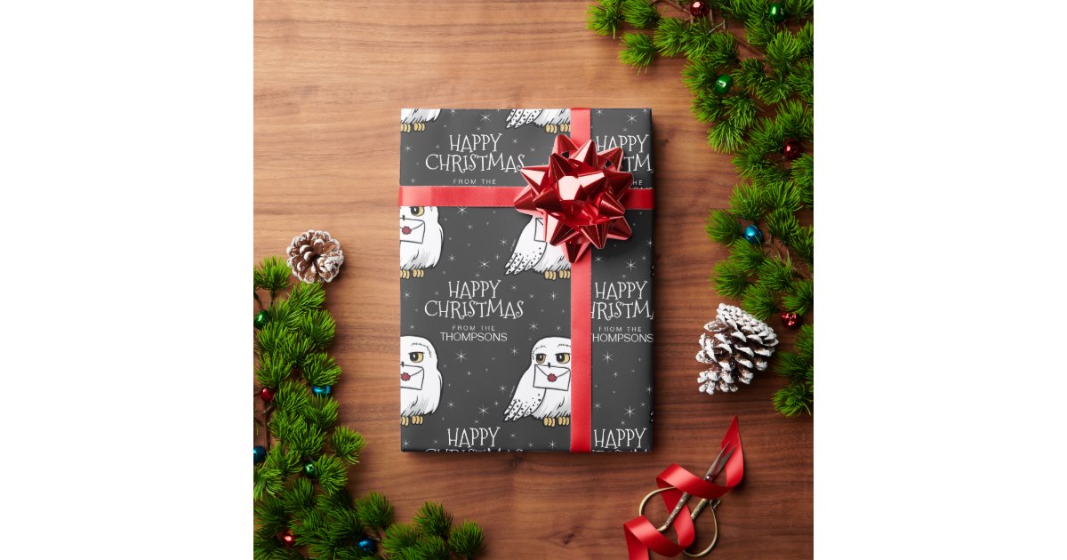 Harry Potter | Hedwig - Happy Christmas Wrapping Paper | Zazzle