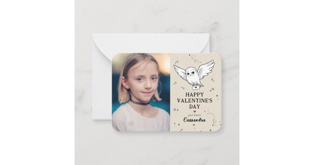 Harry Potter | Hedwig | Happy Valentine's Day Note Card | Zazzle