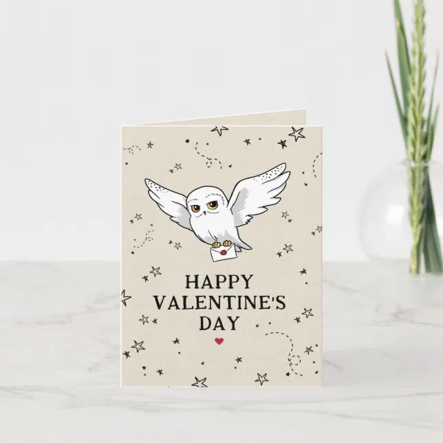 Harry Potter | Hedwig Happy Valentine's Day Note Card | Zazzle