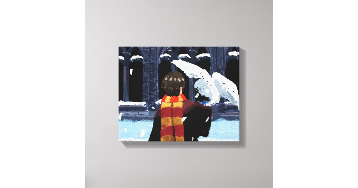HARRY POTTER™ & Hedwig in the Snow Canvas Print | Zazzle