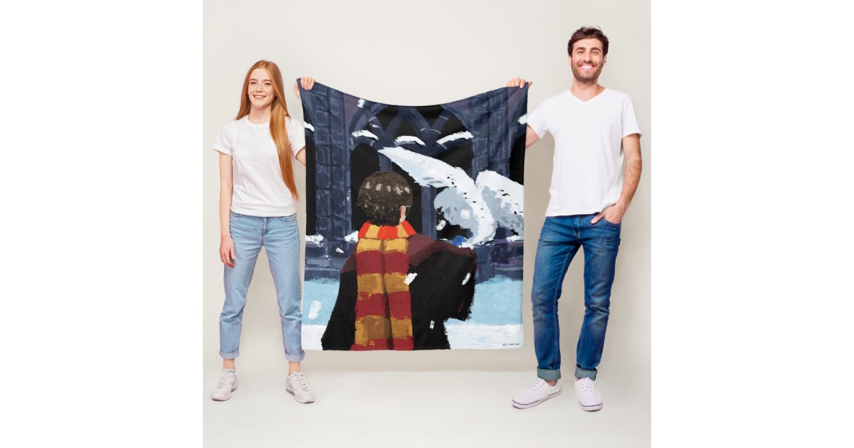 HARRY POTTER™ & Hedwig in the Snow Fleece Blanket | Zazzle