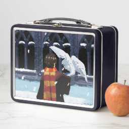 HARRY POTTER™ & Hedwig in the Snow Metal Lunch Box | Zazzle