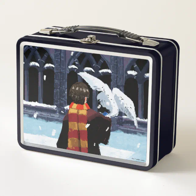 HARRY POTTER™ & Hedwig in the Snow Metal Lunch Box | Zazzle