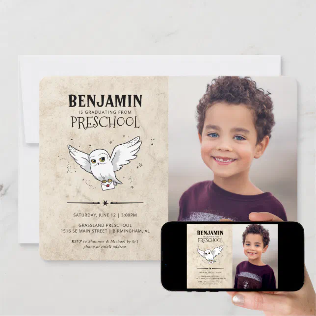 Harry Potter | Hedwig Kids Graduation Invitation | Zazzle
