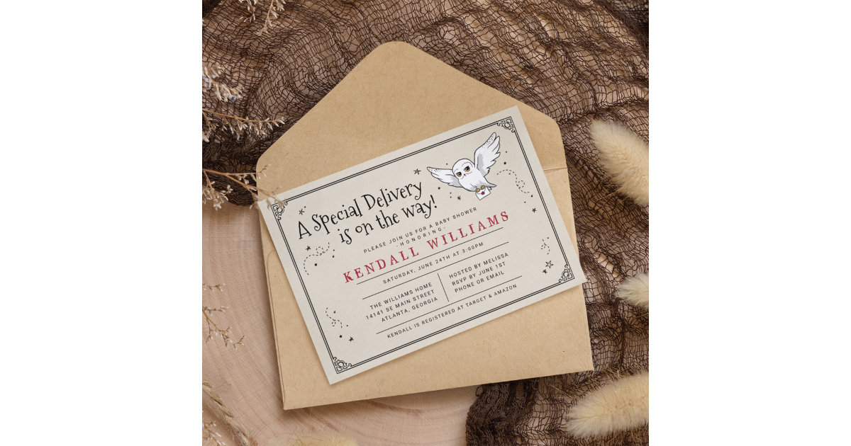Harry Potter | Hedwig Special Delivery Baby Shower Invitation | Zazzle