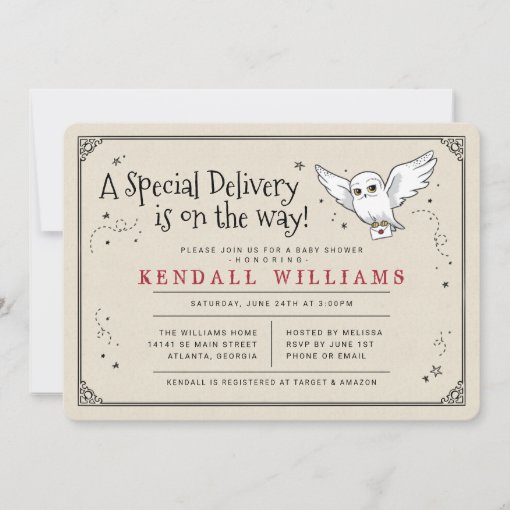 Harry Potter | Hedwig Special Delivery Baby Shower Invitation | Zazzle