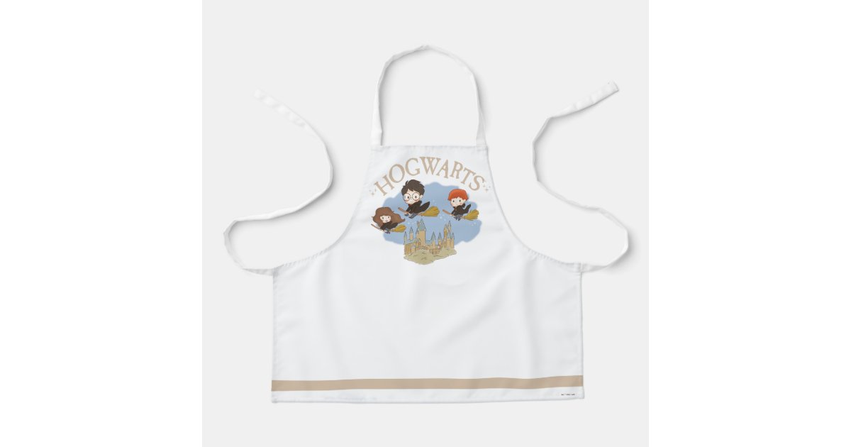 HARRY POTTER™, Hermione, & Ron Fly Over HOGWARTS™ Apron | Zazzle
