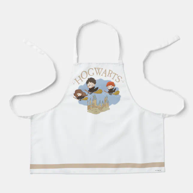 HARRY POTTER™, Hermione, & Ron Fly Over HOGWARTS™ Apron | Zazzle