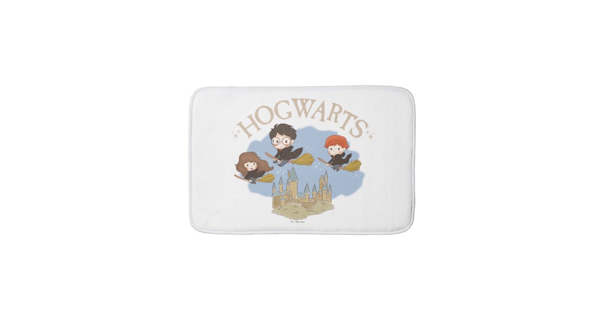 HARRY POTTER™, Hermione, & Ron Fly Over HOGWARTS™ Bath Mat | Zazzle