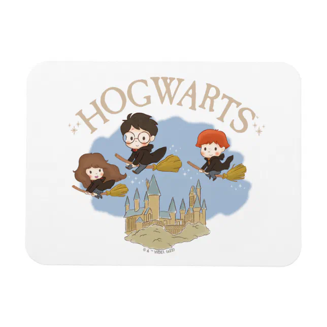 HARRY POTTER™, Hermione, & Ron Fly Over HOGWARTS™ Magnet | Zazzle