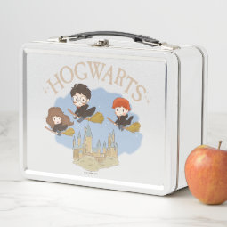 HARRY POTTER™, Hermione, & Ron Fly Over HOGWARTS™ Metal Lunch Box | Zazzle