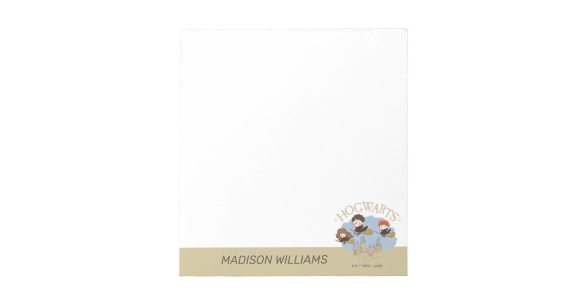 HARRY POTTER™, Hermione, & Ron Fly Over HOGWARTS™ Notepad | Zazzle