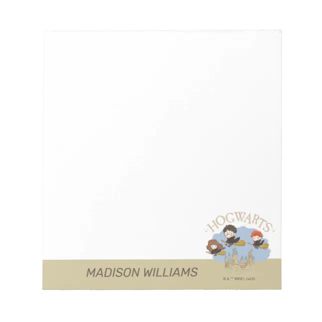 HARRY POTTER™, Hermione, & Ron Fly Over HOGWARTS™ Notepad | Zazzle