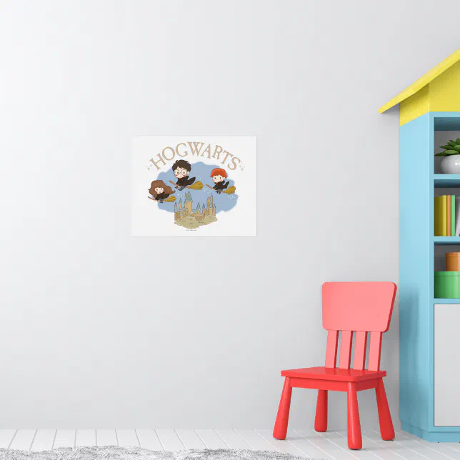 HARRY POTTER™, Hermione, & Ron Fly Over HOGWARTS™ Poster | Zazzle