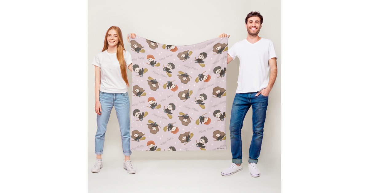 HARRY POTTER™, Hermione, & Ron Flying Pattern Fleece Blanket | Zazzle