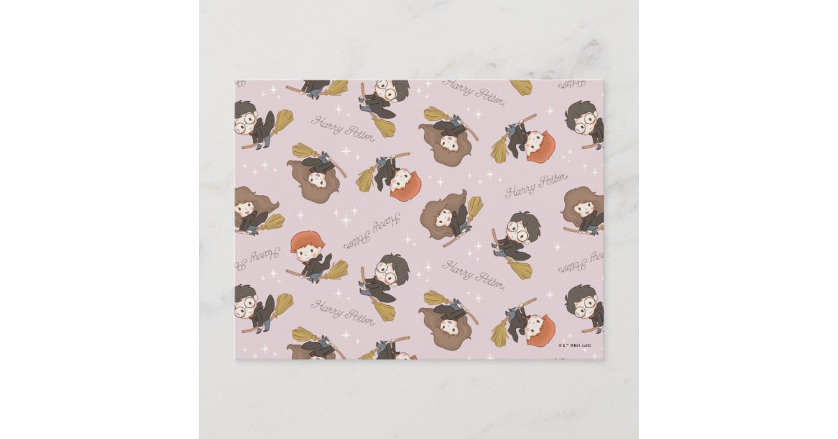 HARRY POTTER™, Hermione, & Ron Flying Pattern Postcard | Zazzle