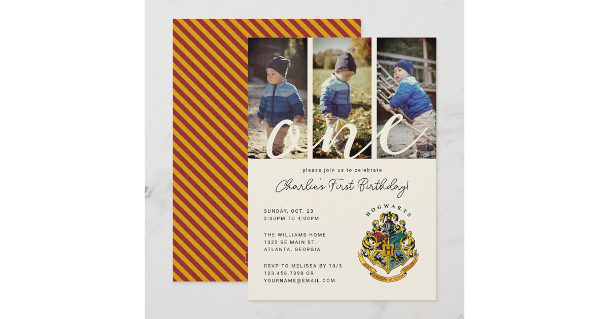 Harry Potter | Hogwarts 1st Birthday Photo Invitation | Zazzle