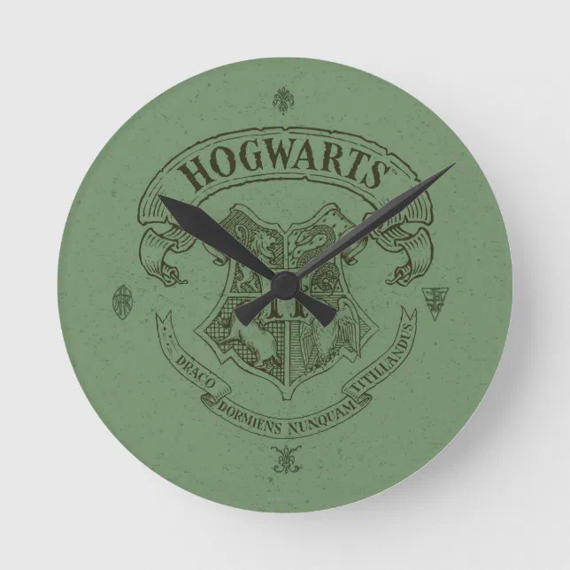 Harry Potter | Hogwarts Banner Crest Round Clock | Zazzle
